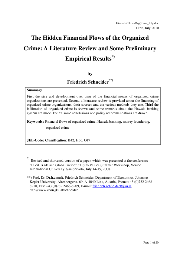 (PDF) The Hidden Financial Flows of the Organized Crime: A Literature ...