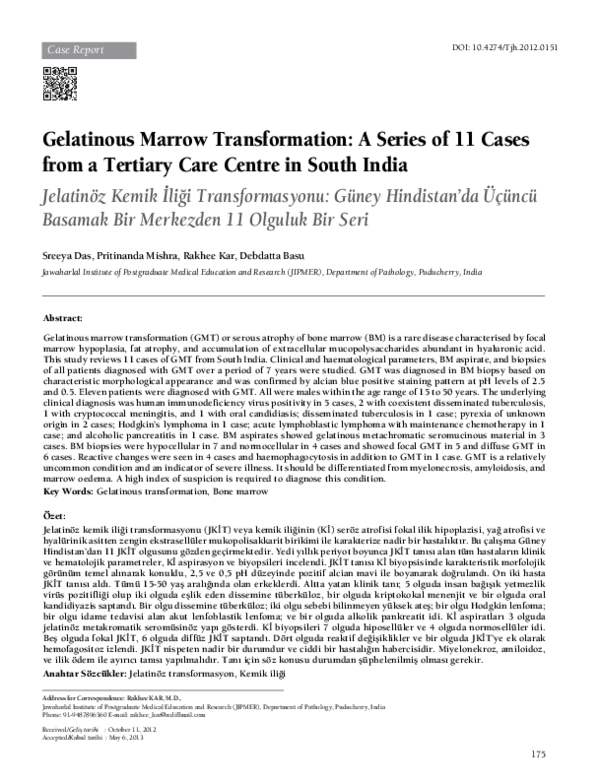 (PDF) Gelatinous Marrow Transformation: A Series of 11 Cases from a ...