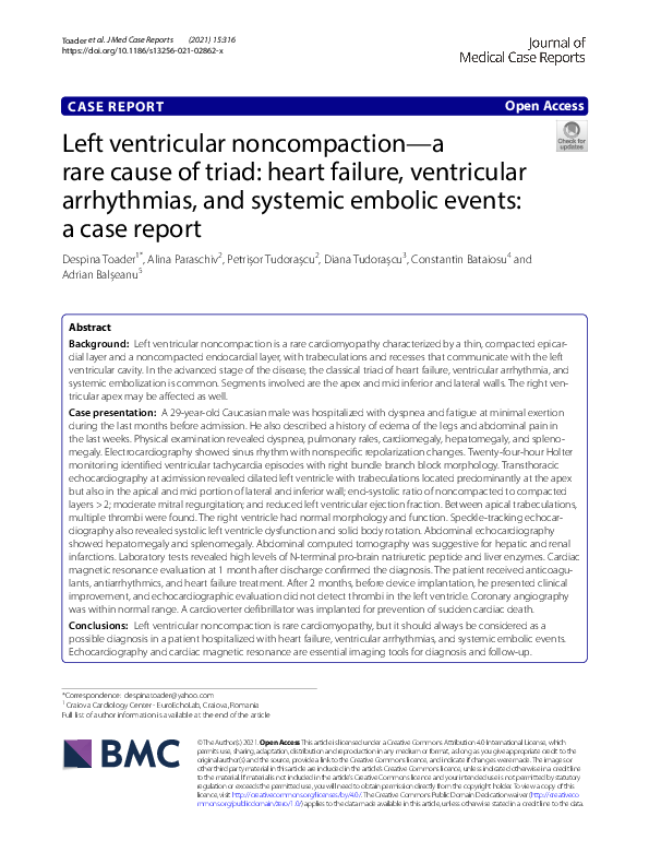 (PDF) Left ventricular noncompaction—a rare cause of triad: heart ...