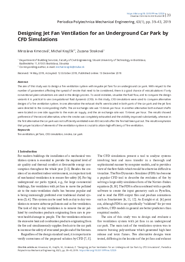 (PDF) Designing Jet Fan Ventilation for an Underground Car Park by CFD ...