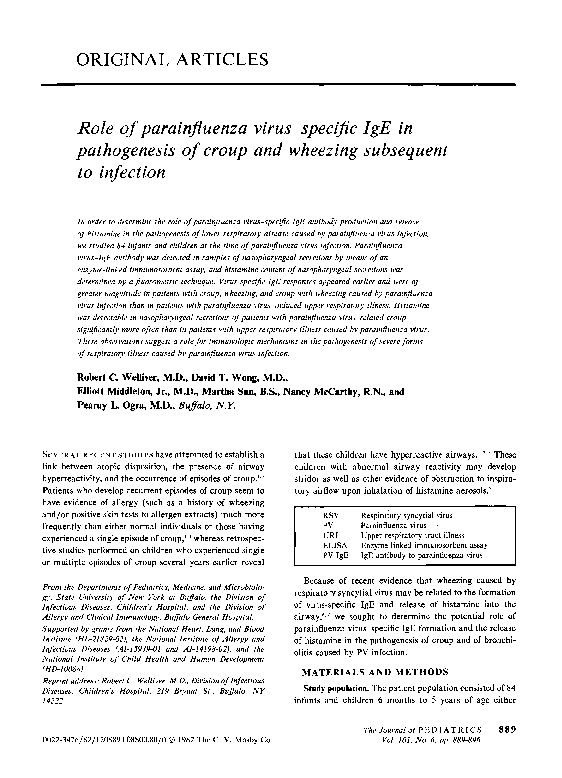 (PDF) Role of parainfluenza virus-specific IgE in pathogenesis of croup ...