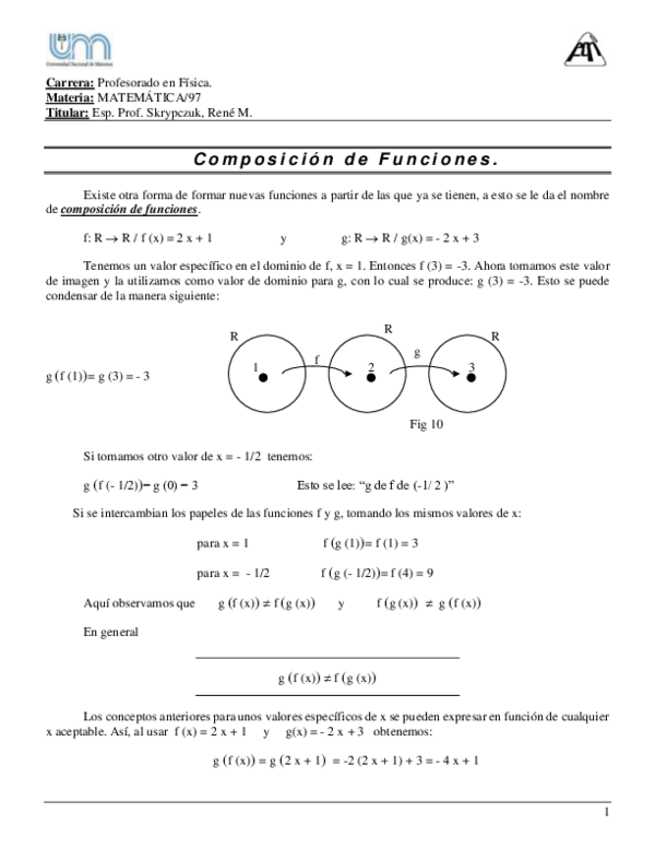 (PDF) Composición de Funciones y Funciones inversa