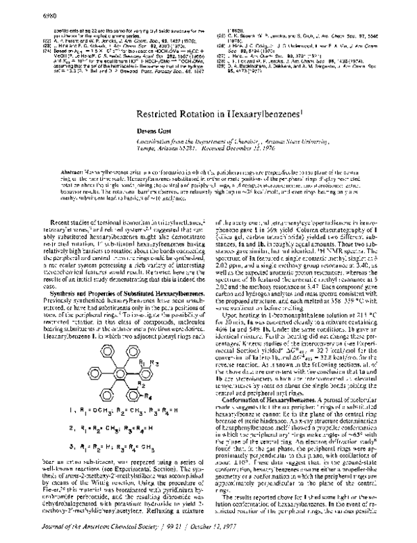 (PDF) Restricted rotation in hexaarylbenzenes