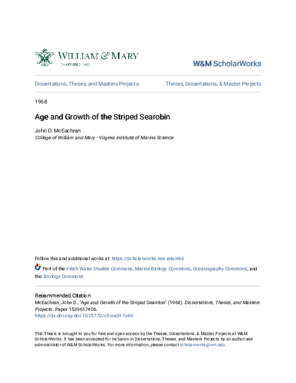(PDF) Age and Growth of the Striped Searobin