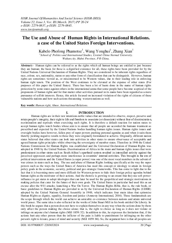 (PDF) The Use and Abuse of Human Rights in International Relations. a ...