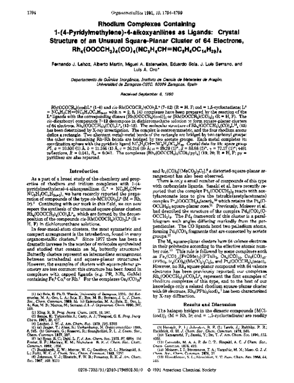 (PDF) Rhodium complexes containing 1-(4-pyridylmethylene)-4 ...