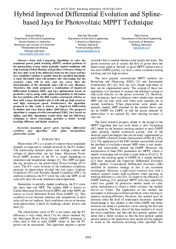 (PDF) Hybrid Improved Differential Evolution and Splinebased Jaya for ...