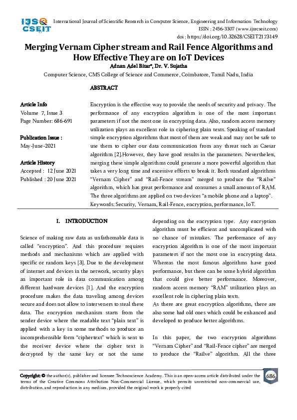 Pdf Merging Vernam Cipher Stream And Rail Fence Algorithms And How
