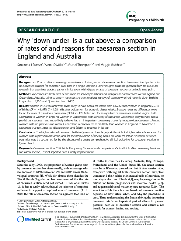 (PDF) Why 'down under' is a cut above: a comparison of rates of and ...