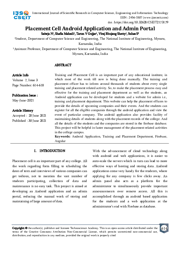 (PDF) Placement Cell Android Application and Admin Portal