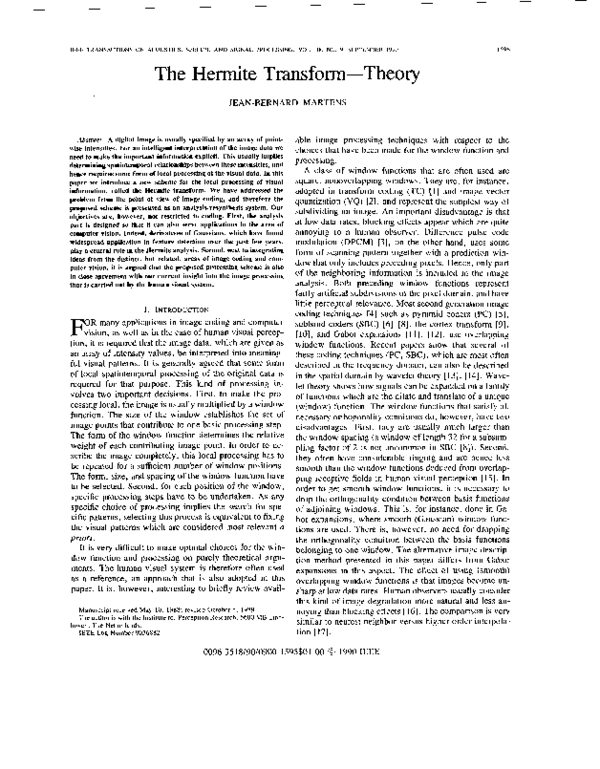 (PDF) The Hermite transform-theory