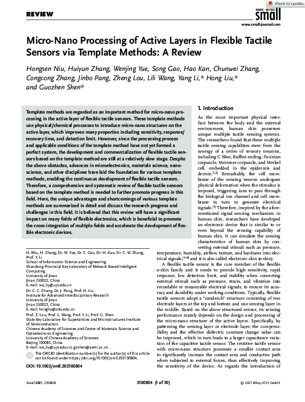 (PDF) Micro-Nano Processing of Active Layers in Flexible Tactile ...
