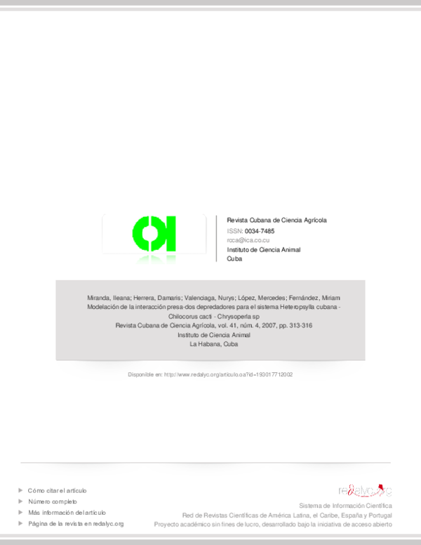 (PDF) Modelación de la interacción presa-dos depredadores para el ...