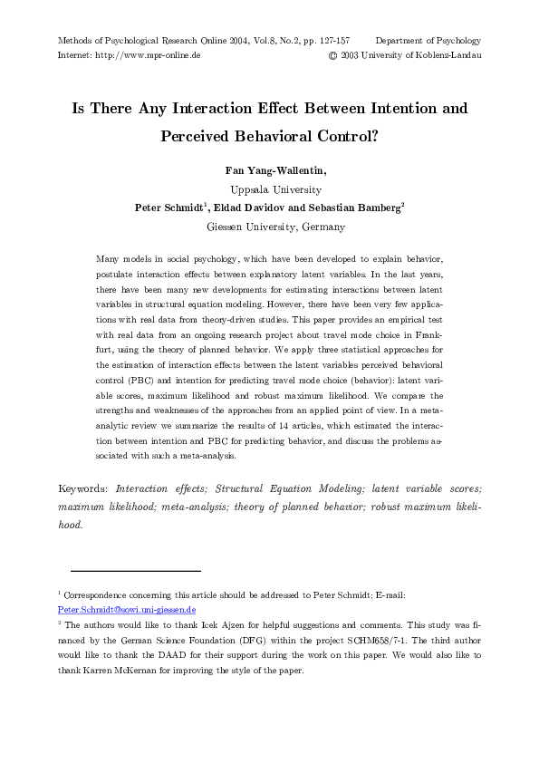 (PDF) Is there any interaction effect between intention and perceived ...