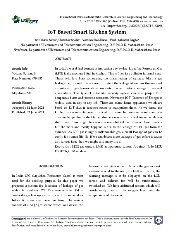 (PDF) IoT Based Smart Kitchen System