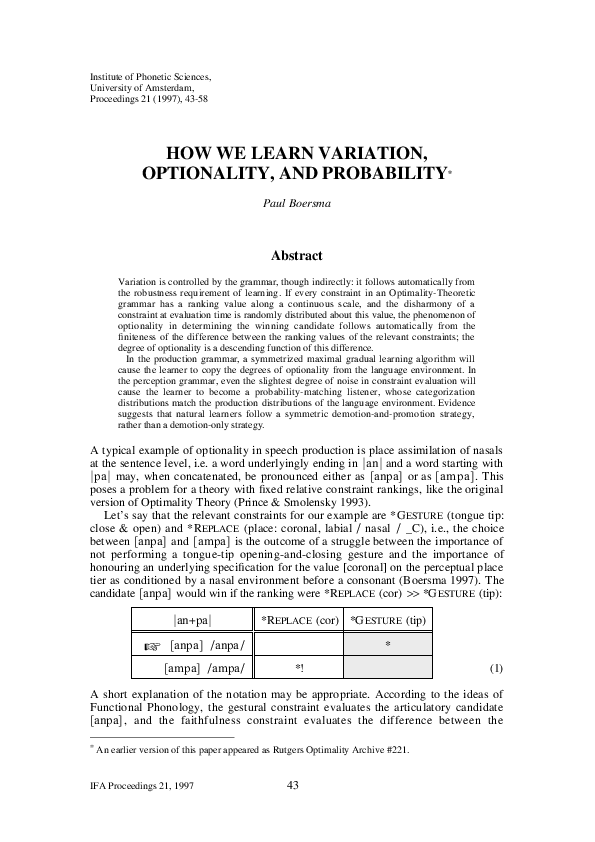 (PDF) How we learn variation, optionality and probalility