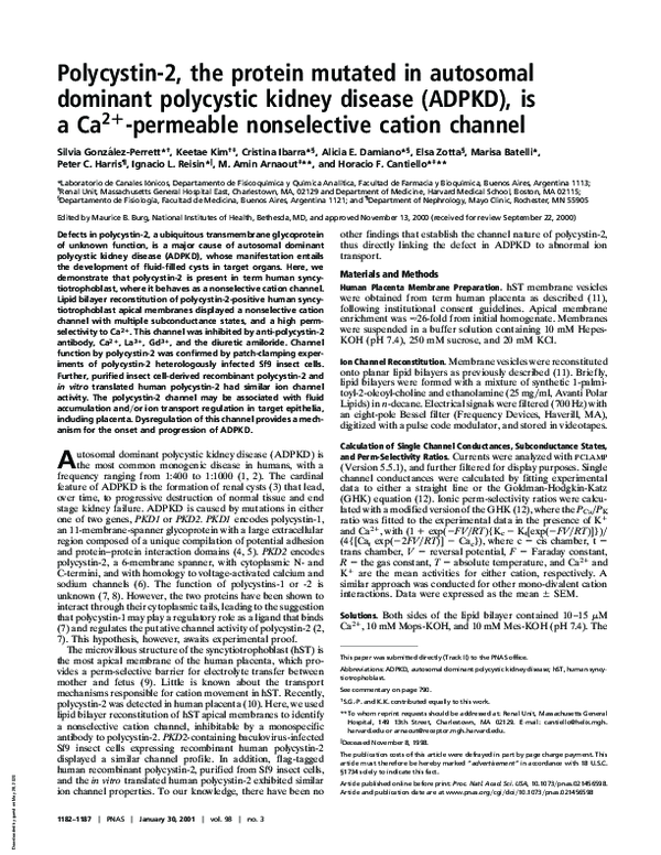 (PDF) Polycystin-2, the protein mutated in autosomal dominant ...