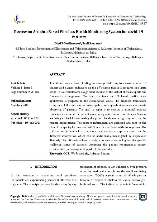 (PDF) Review on Arduino Based Wireless Health Monitoring System for ...