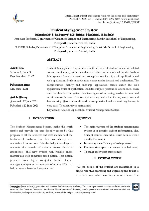 (PDF) Student Management System