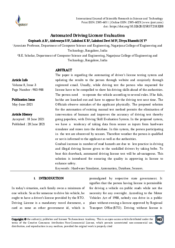 (PDF) Automated Driving License Evaluation