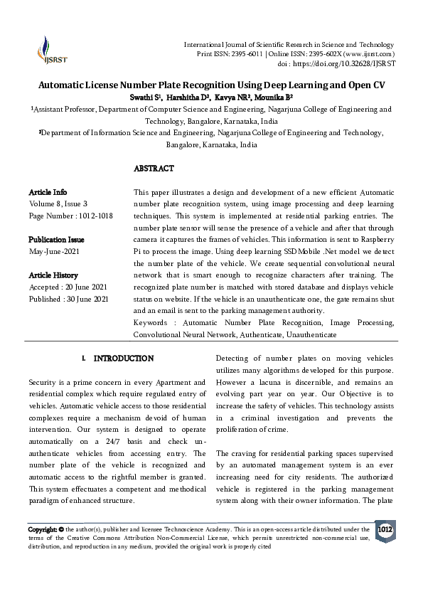 (PDF) Automatic License Number Plate Recognition Using Deep Learning ...