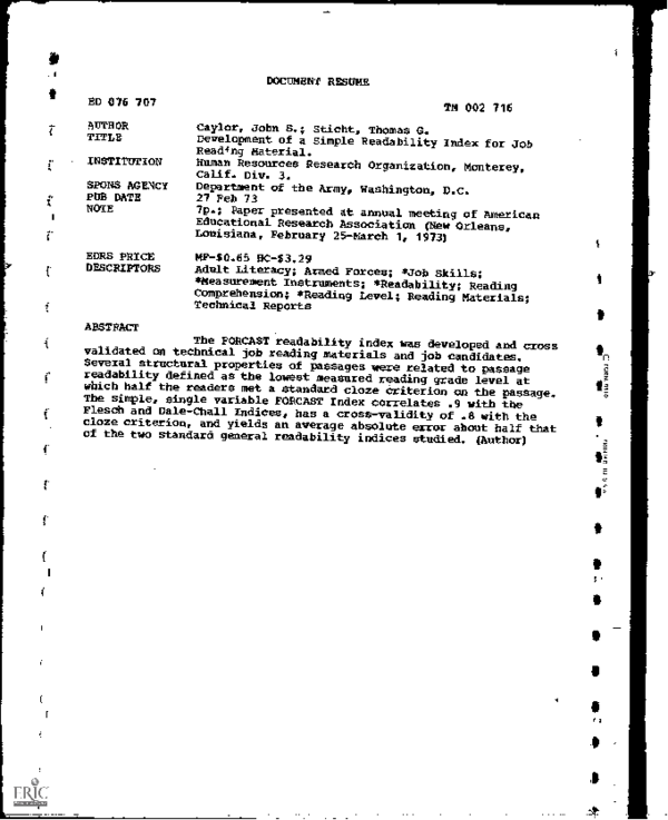 (PDF) Development of a Simple Readability Index for Job Reading Material