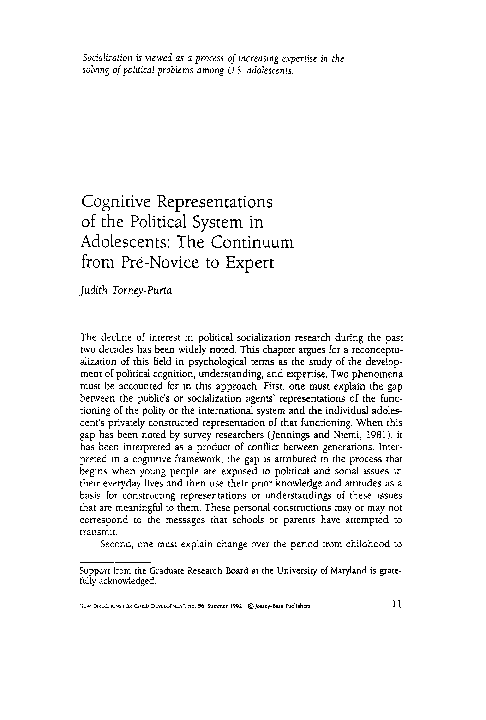 (PDF) Cognitive representations of the political system in adolescents ...