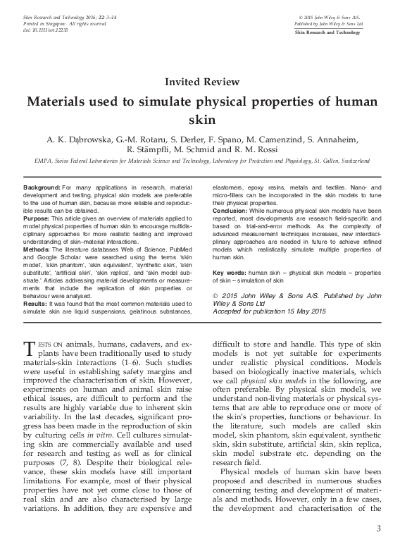 (PDF) Skin physical model