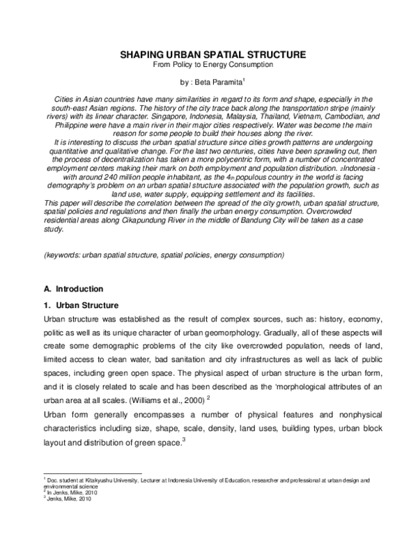 (PDF) Shaping Urban Spatial Structure