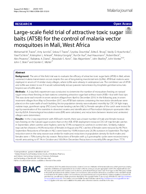 (PDF) Testing configurations of Attractive Toxic Sugar Bait (ATSB ...