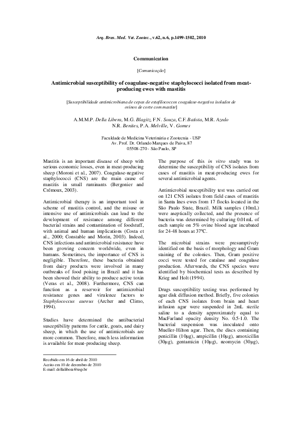 (PDF) Antimicrobial susceptibility of coagulase-negative staphylococci ...