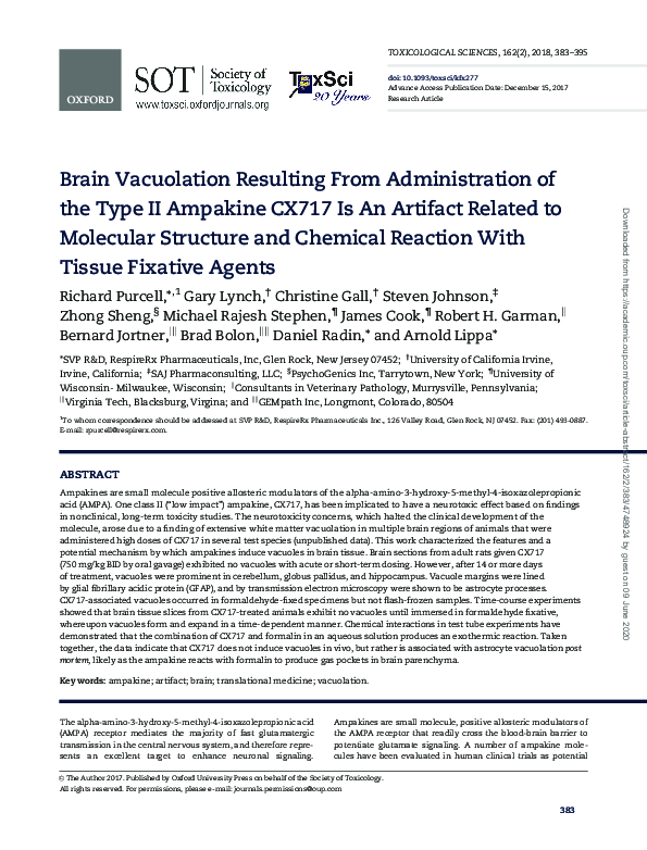 (PDF) Brain Vacuolation Resulting from Administration of the Type II ...