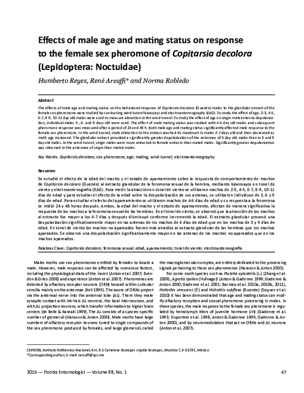 (PDF) Effects of male age and mating status on response to the female ...