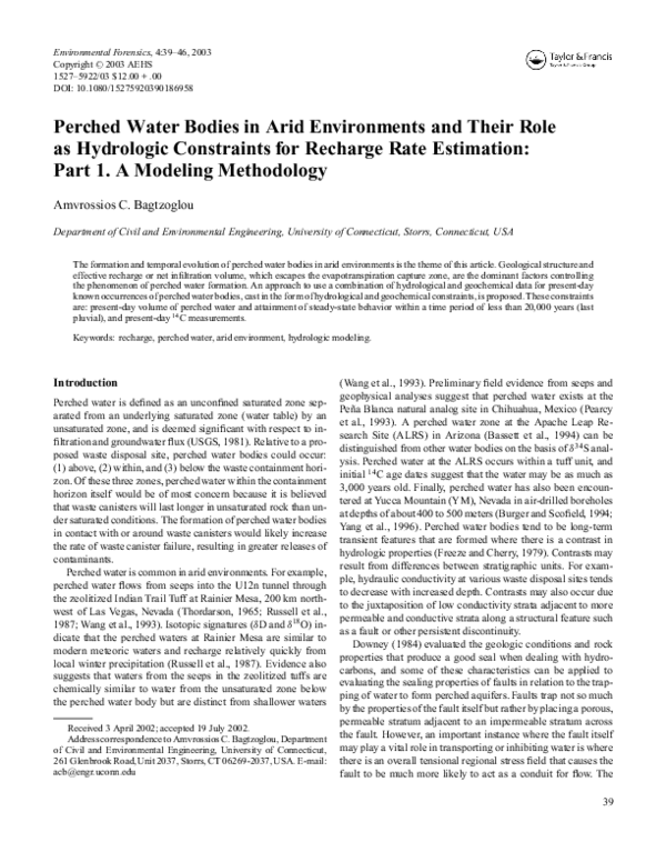 (PDF) Perched Water Bodies in Arid Environments and Their Role as ...