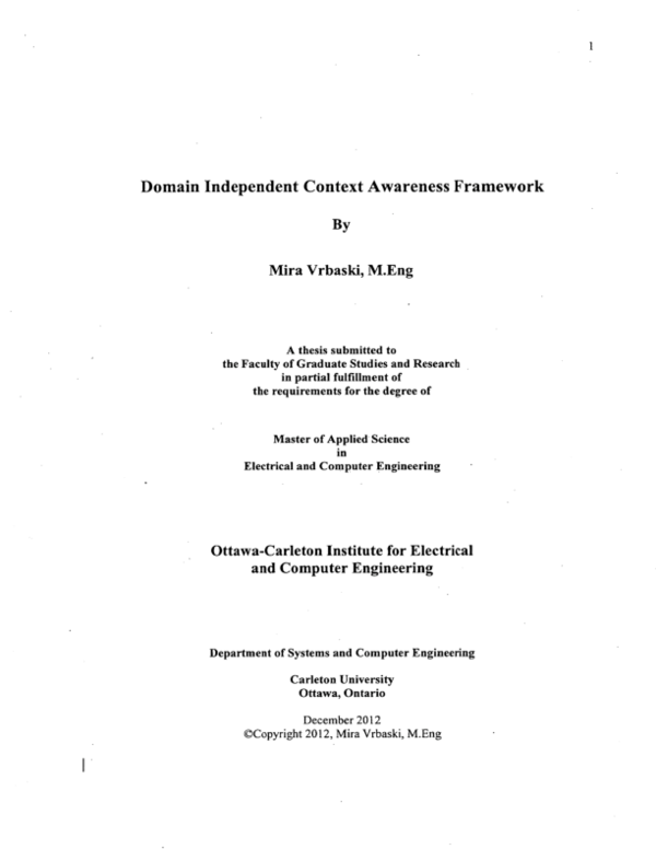Pdf Domain Independent Context Awareness Framework