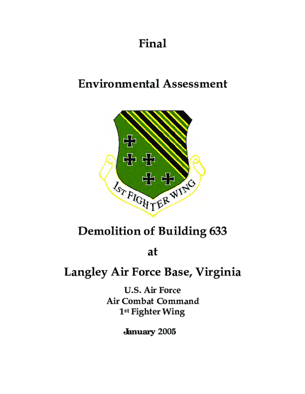 (PDF) Environmental Assessment for Demolition of Building 633 at ...