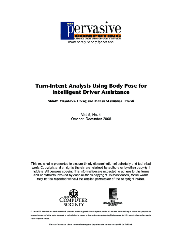 (PDF) Turn-Intent Analysis Using Body Pose for Intelligent Driver Assistance