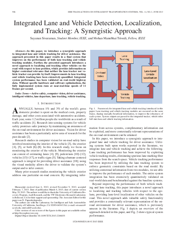 (PDF) Integrated Lane and Vehicle Detection, Localization, and Tracking ...