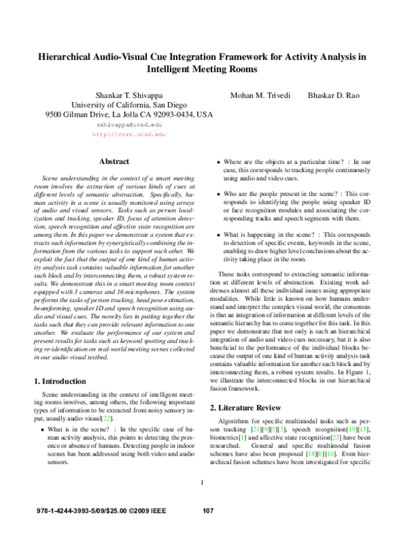 (PDF) Hierarchical audio-visual cue integration framework for activity ... (PDF) Hierarchical audio-visual cue integration framework for activity ...