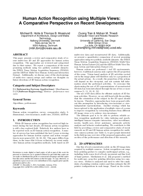 (PDF) Human action recognition using multiple views