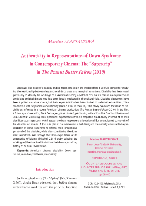 (PDF) Authenticity in Representations of Down Syndrome in Contemporary ...