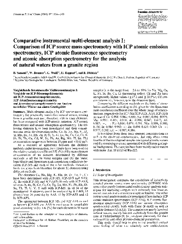(PDF) Comparative instrumental multi-element analysis I: Comparison of ...
