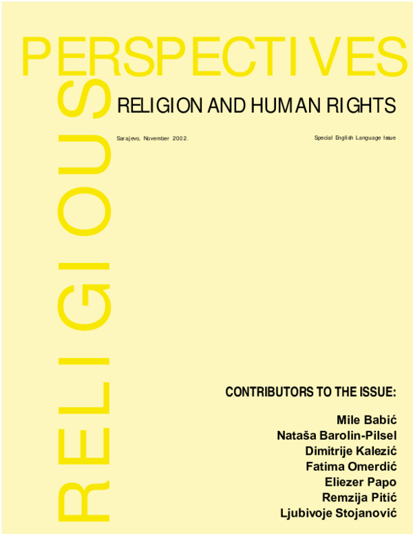 (PDF) RELIGIOUS PERSPECTIVES.pdf | Eliezer Papo - Academia.edu