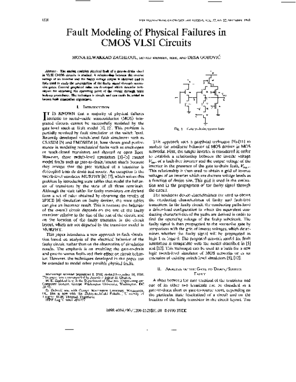 (PDF) Fault modeling of physical failures in CMOS VLSI circuits