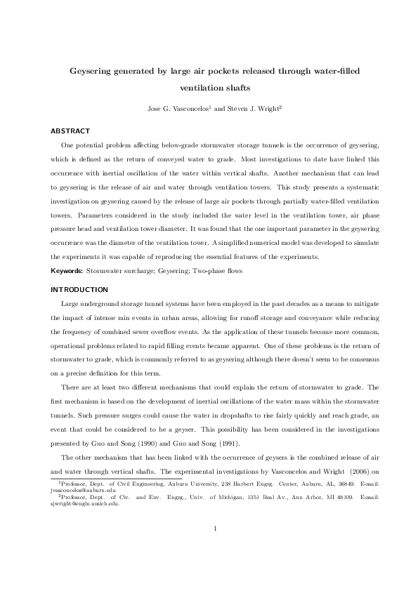(PDF) Geysering Generated by Large Air Pockets Released through Water ...