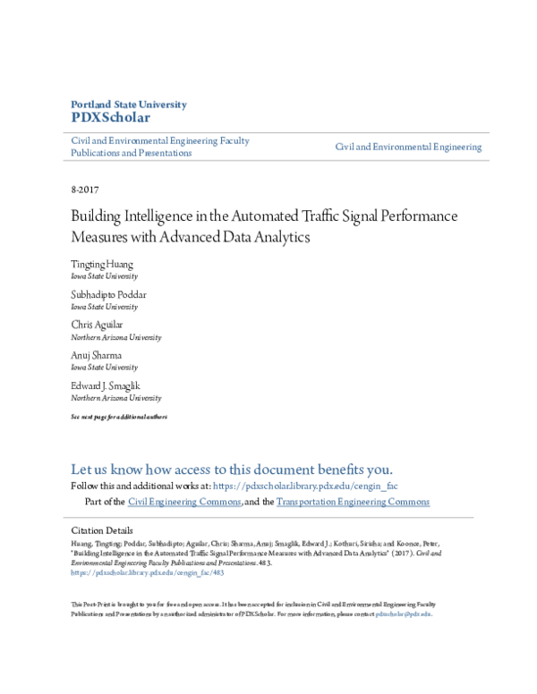 (PDF) Building Intelligence in Automated Traffic Signal Performance Measures with Advanced Data ...