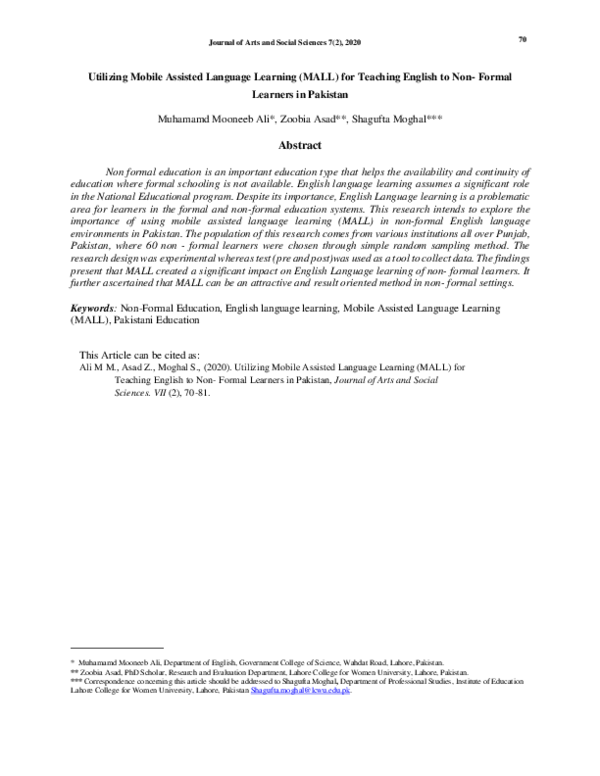 Pdf Utilizing Mobile Assisted Language Learning Mall For Teaching