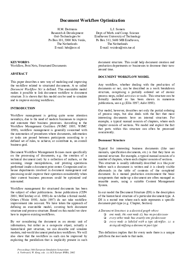 (PDF) Document Workflow Optimization