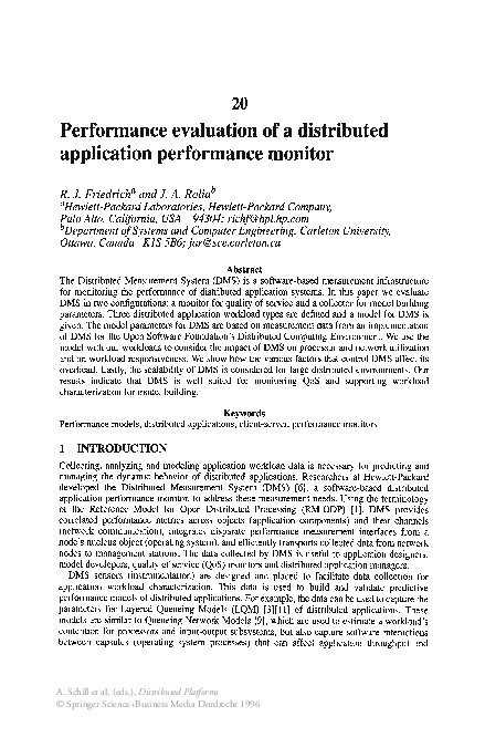 (PDF) Performance evaluation of a distributed application performance monitor