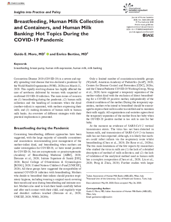 (PDF) Breastfeeding, Human Milk Collection and Containers, and Human ...